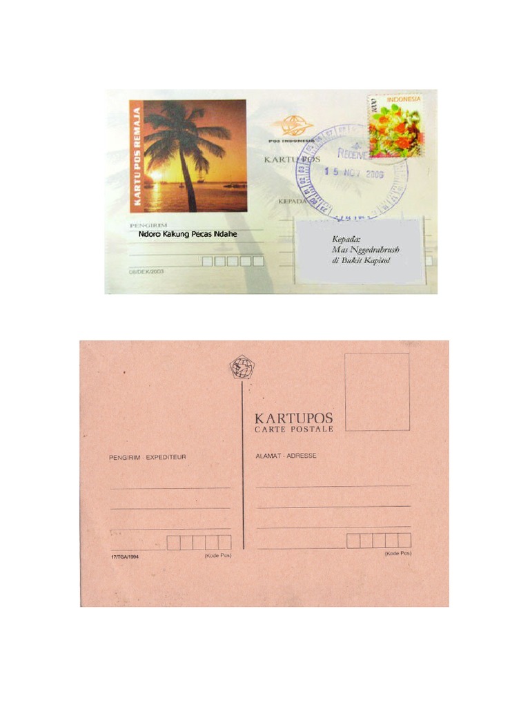 Contoh Kartu Pos | PDF