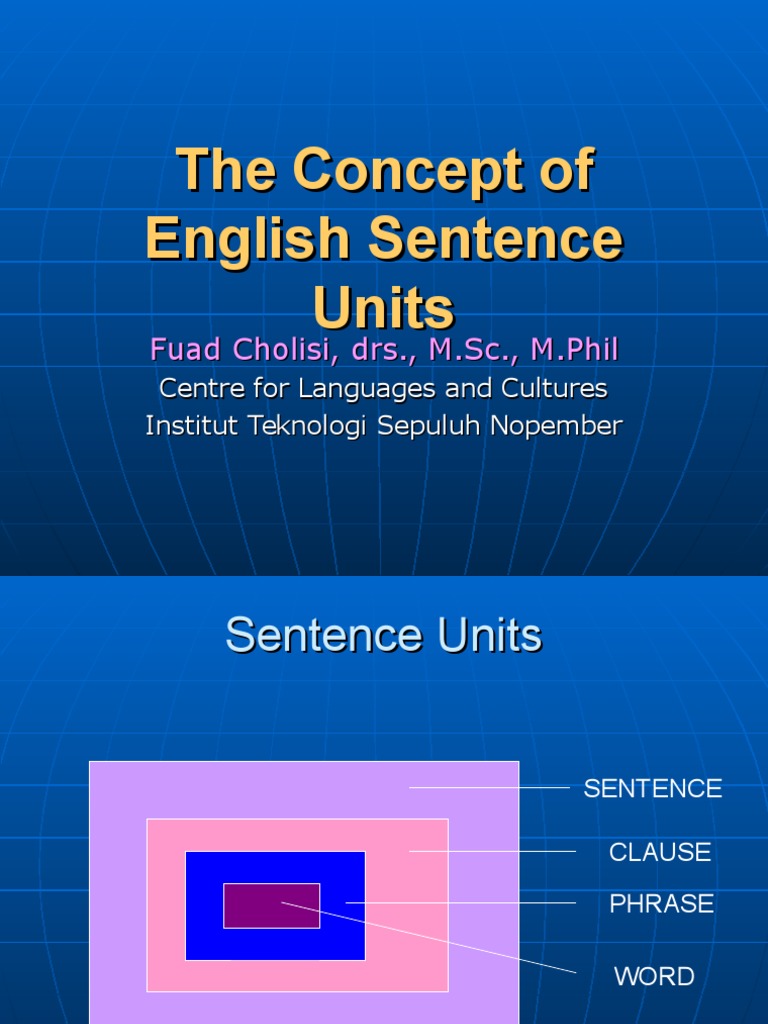 The Concept of English Sentence Units | PDF | Part Of Speech | Grammar
