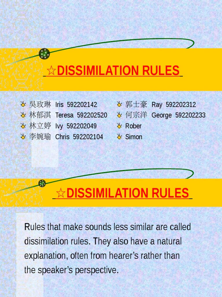 Dissimilation Rules | PDF