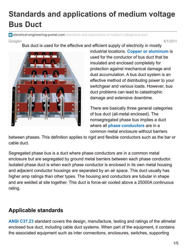 Standards and Applications of Medium Voltage Bus Duct | PDF | Duct ...