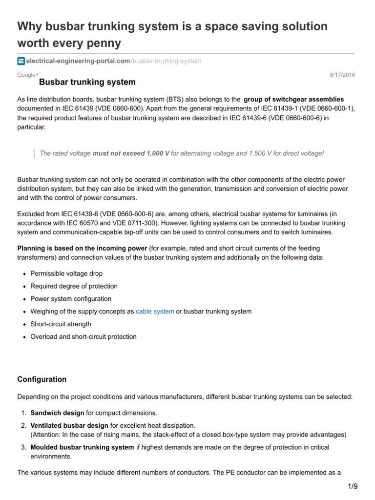 Why Busbar Trunking System Is A Space Saving Solution Worth Every Cent ...