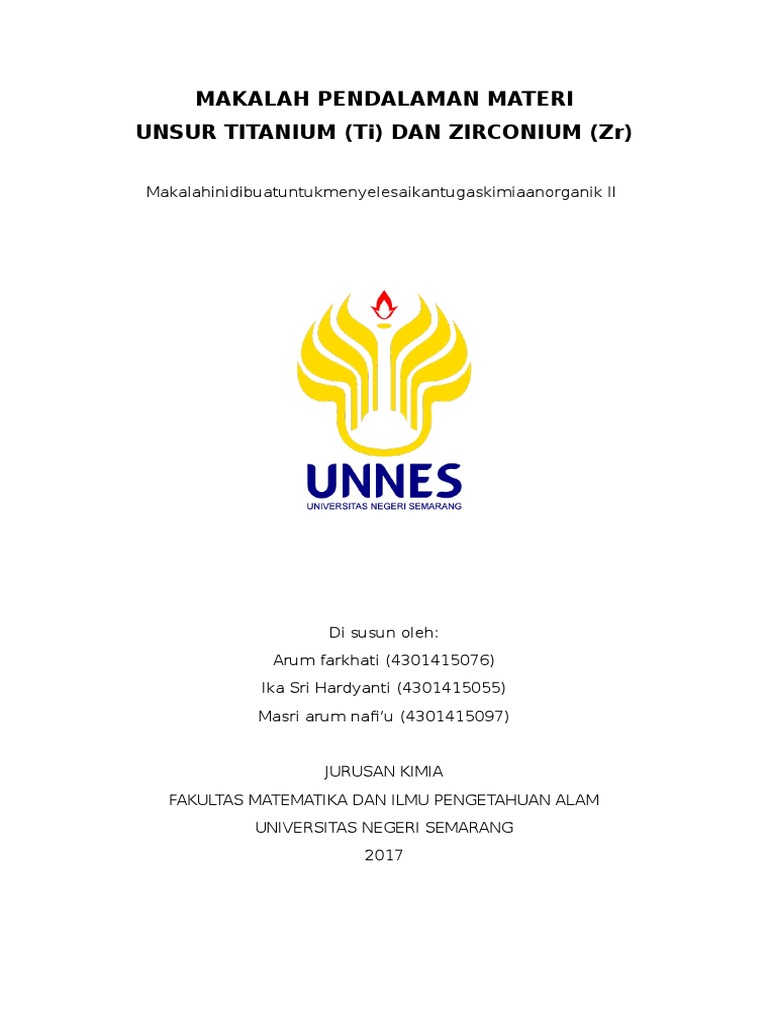 Sifat Dan Asal Unsur Titanium | PDF | Sains & Matematika