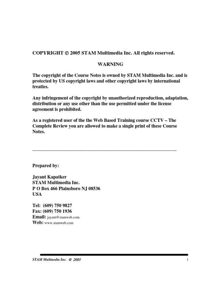 CCTV Course Notes | Camera Lens | Lens (Optics) | Free 30-day Trial ...