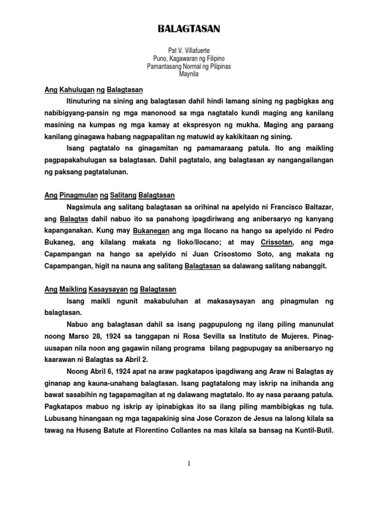 BALAGTASAN | PDF