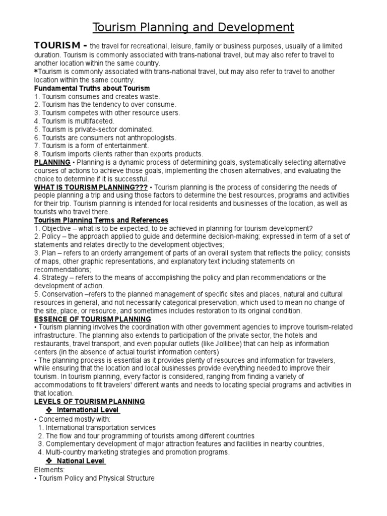 Tourism Planning and Development | PDF | Market Analysis | Tourism