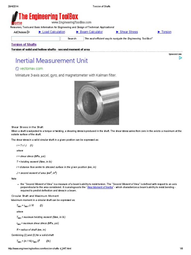 Torsion Of Shafts Pdf Stress Mechanics Beam Structure