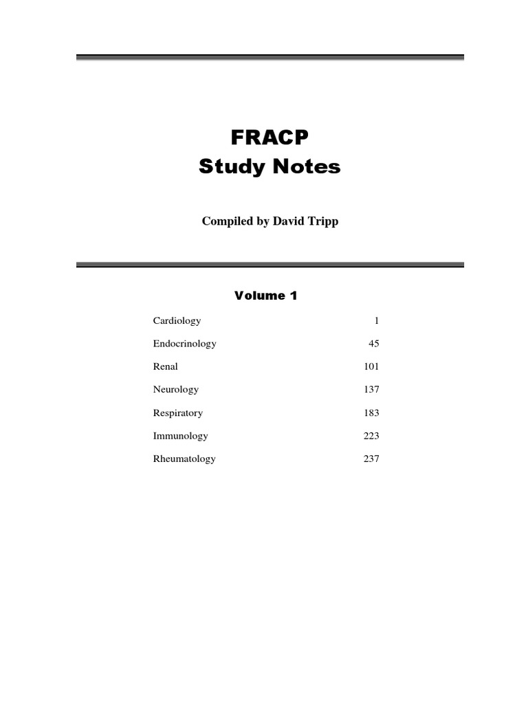 FRACP Study Notes: Cardiology & More | PDF | Cardiac Arrhythmia ...