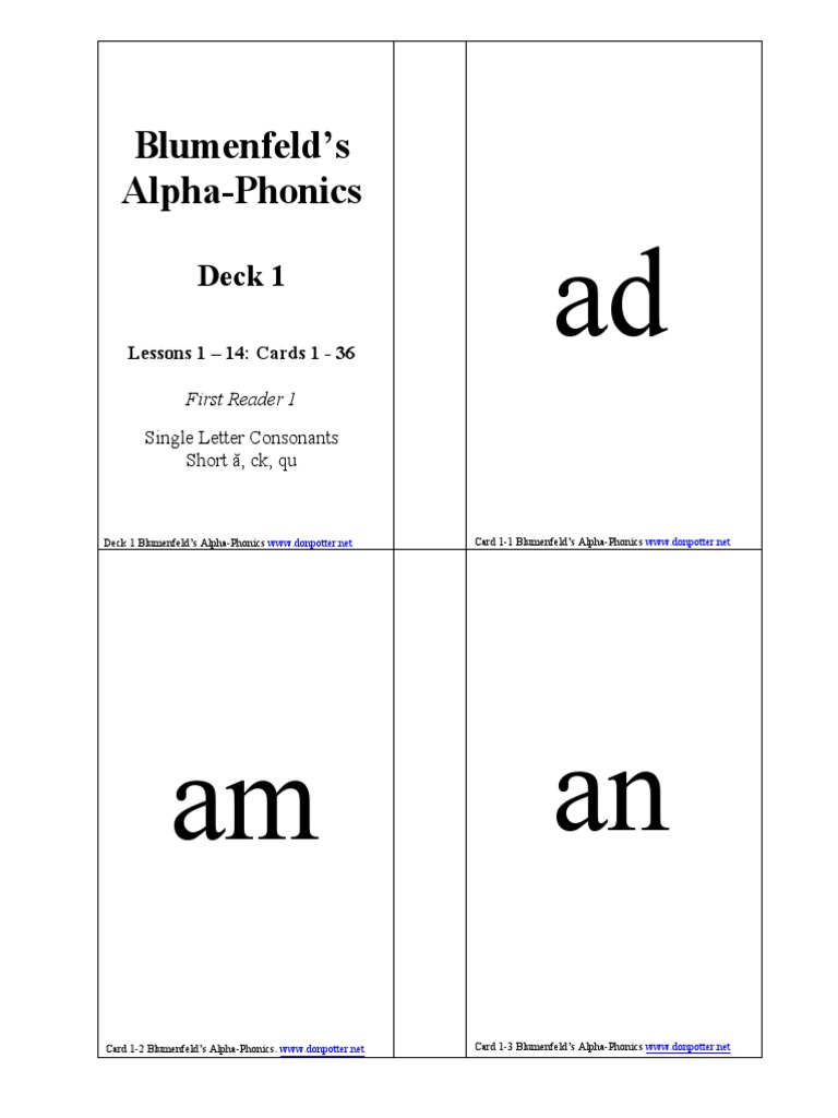 Card Decks | PDF | Phonics | Teaching