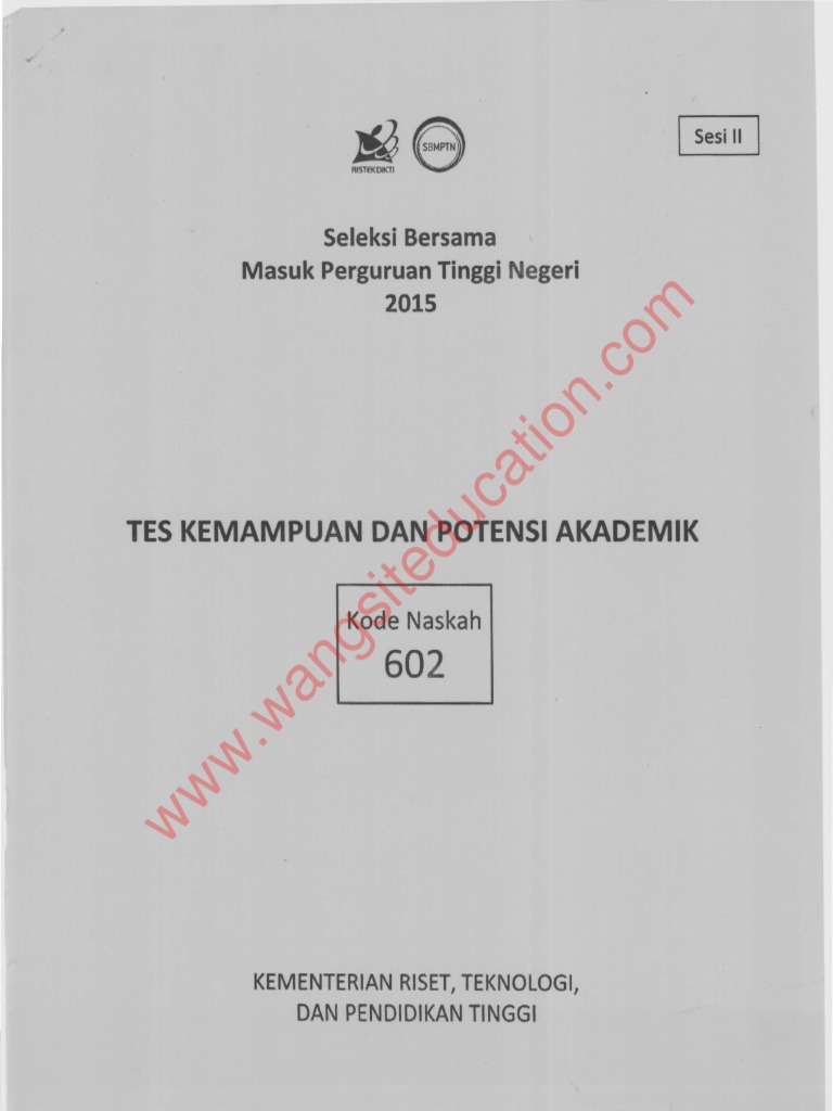 TKPA SBMPTN 2015 Kode 602 PDF | PDF