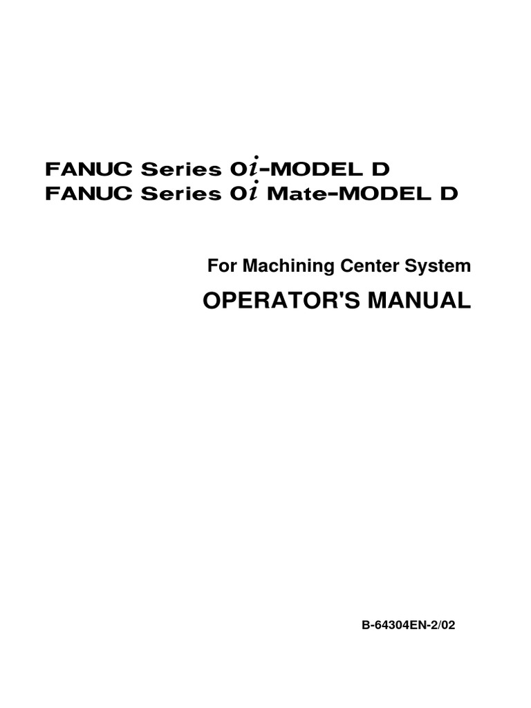 FANUC Series Oi & Oi Mate Model D (VMC) - OPERATORS MANUAL PDF | PDF | High Voltage | Parameter ...