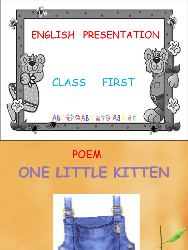One Little Kitten Poem for Class 1 | PDF