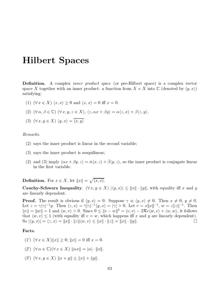 Hilbert | PDF | Basis (Linear Algebra) | Hilbert Space