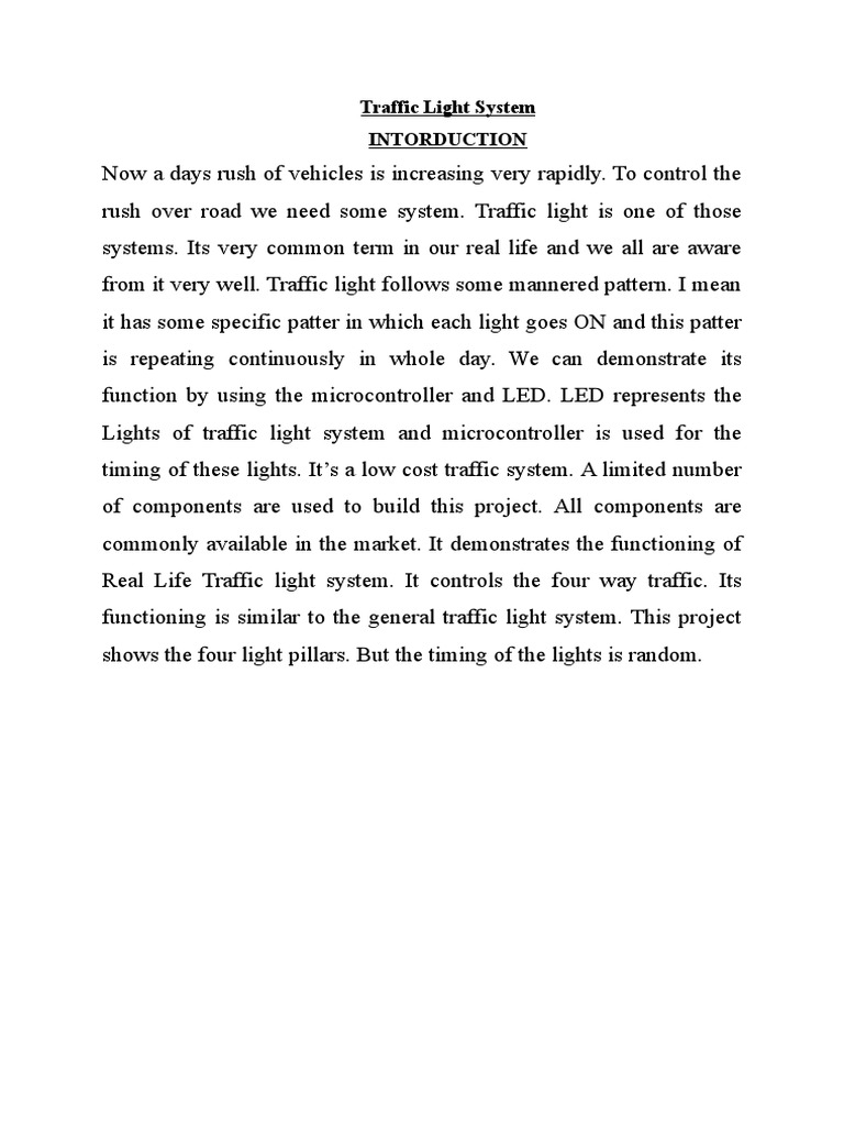 Traffic Light System | PDF