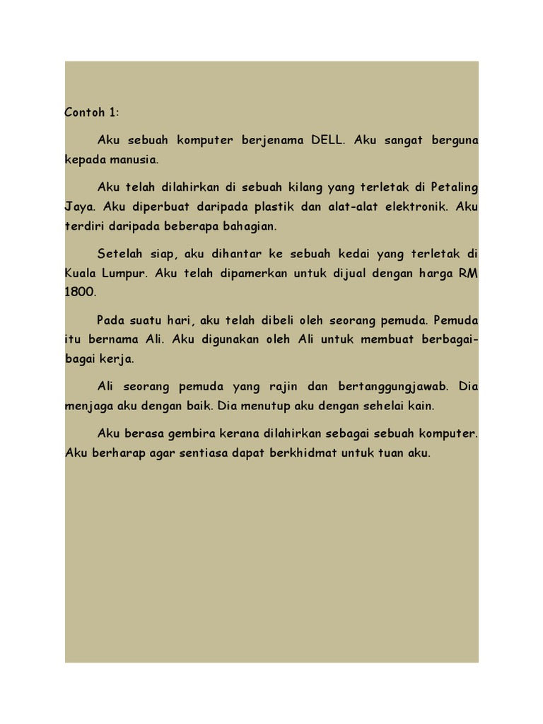 Contoh Karangan Autobiografi Pdf