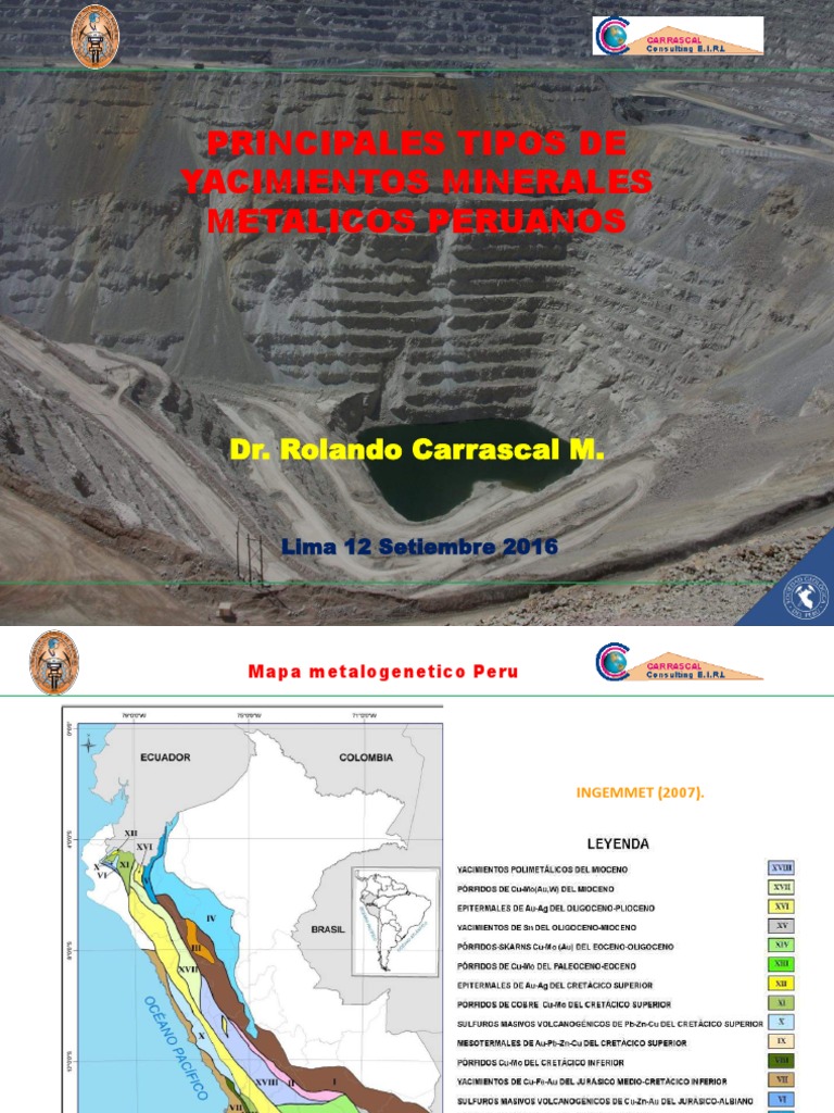 Principales Tipos De Yacimientos Minerales Metalicos Peruanos | Geología | Ciencia