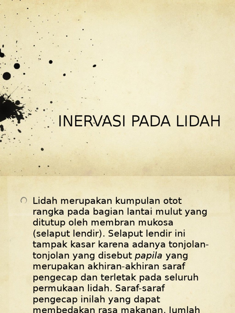 Inervasi dan Pengecapan Lidah | PDF