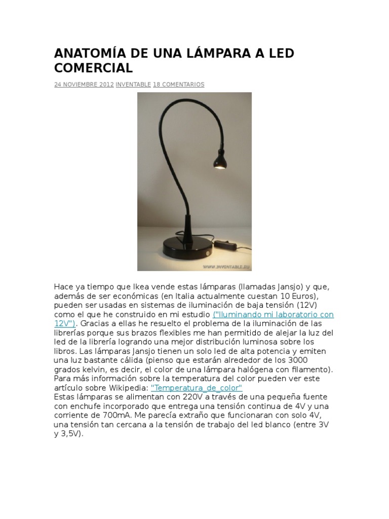 Anatomía de Una Lámpara A Led Comercial | PDF | Diodo emisor de luz ...