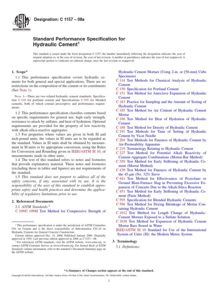 Astm C1157 | PDF | Cement | Fly Ash