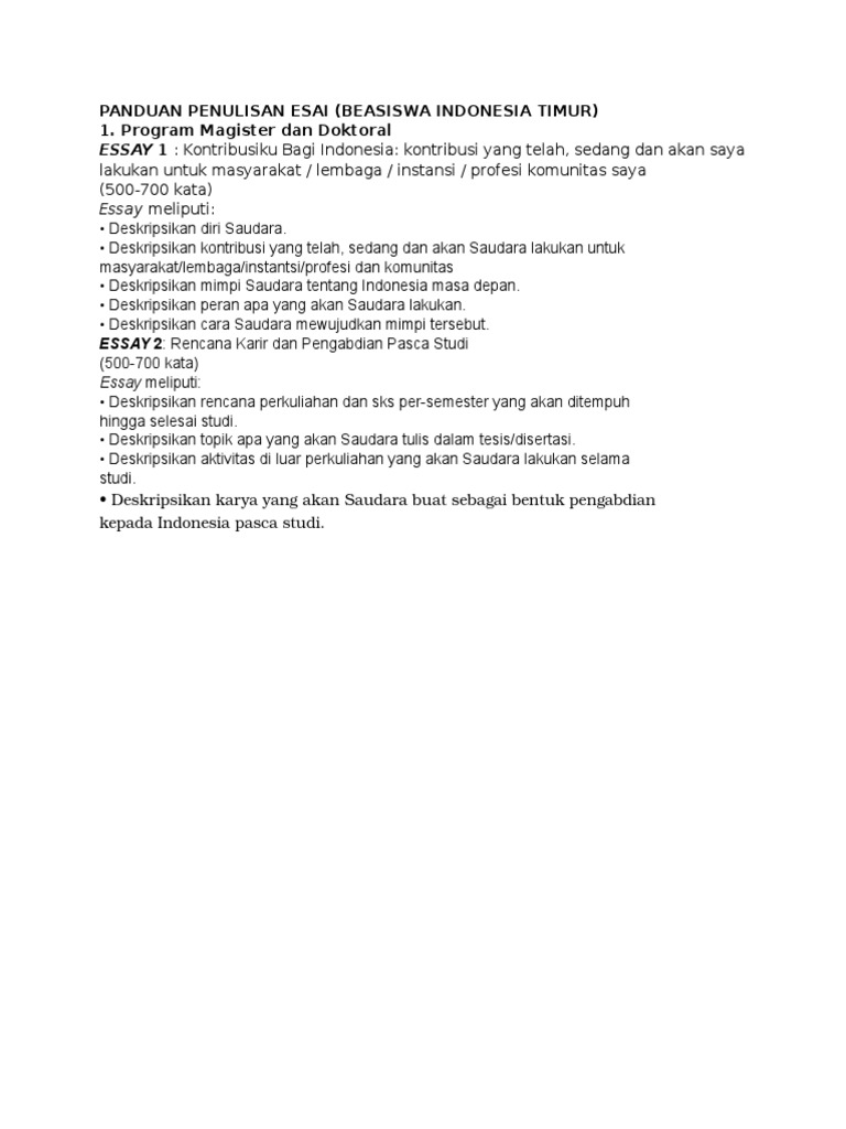 Panduan Penulisan Esai | PDF
