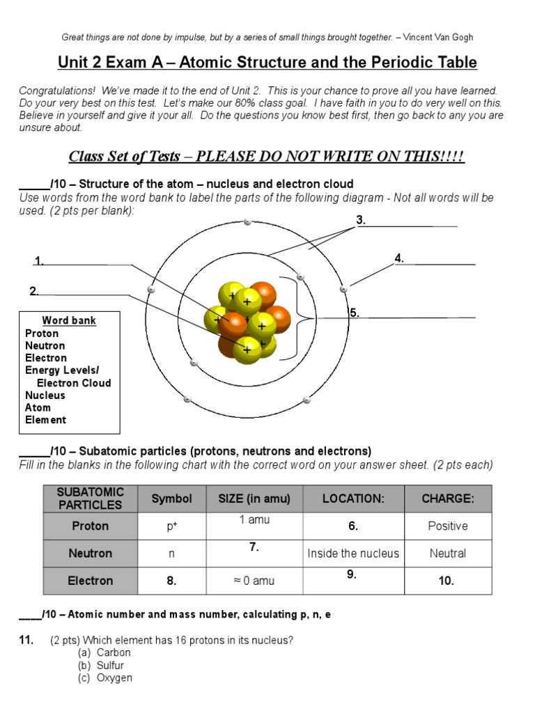 Labeling Atom Structure Worksheet | PDF | Science & Mathematics