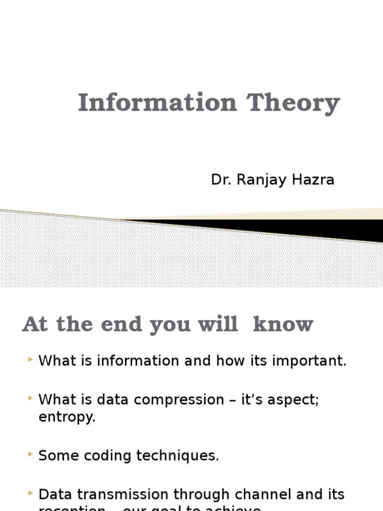 Information Theory | Download Free PDF | Code | Data Compression