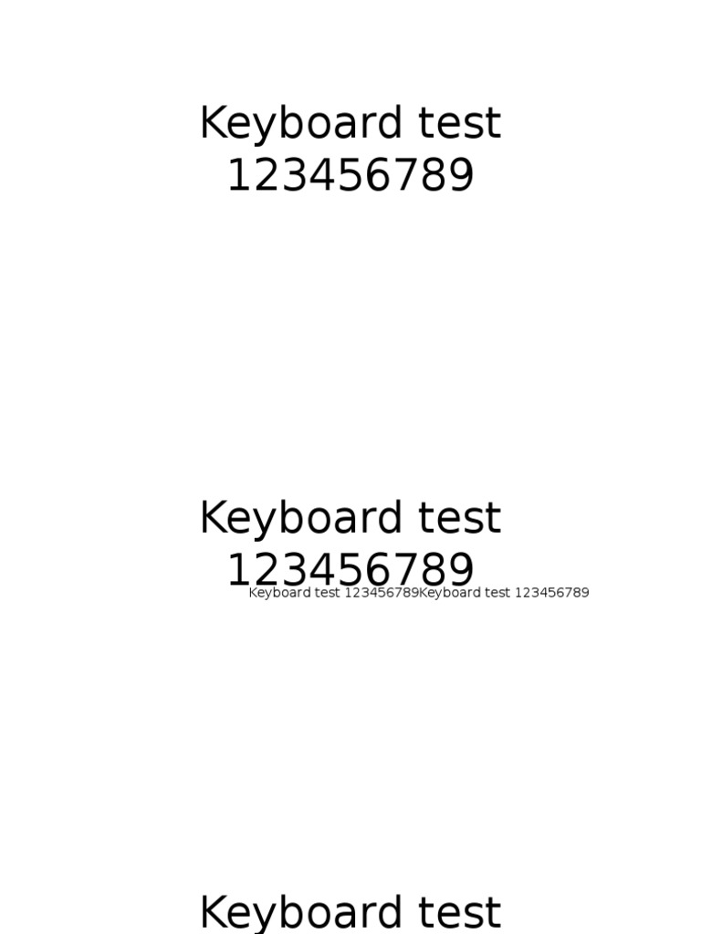 Keyboard Test 000123456789 | PDF