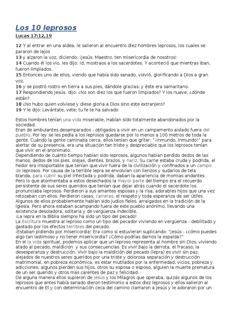 Manualidad y Fe de los 10 Leprosos | PDF | Sacerdote | Jesús