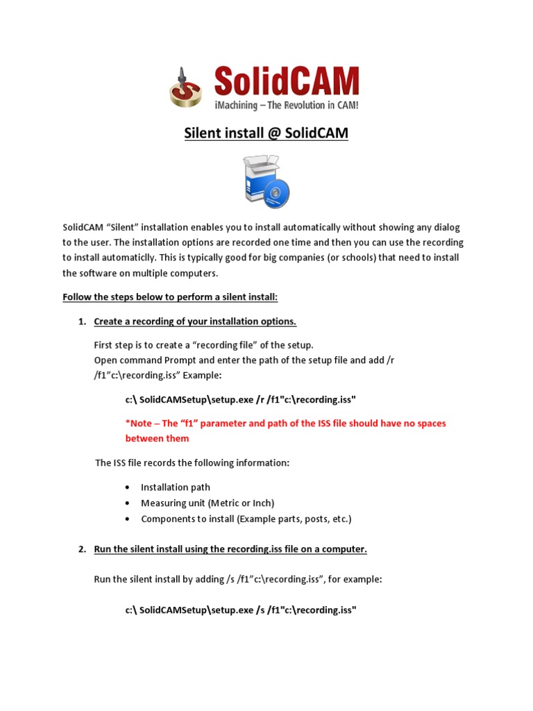 Solidcam Silient Install | PDF | Installation (Computer Programs) | Operating System