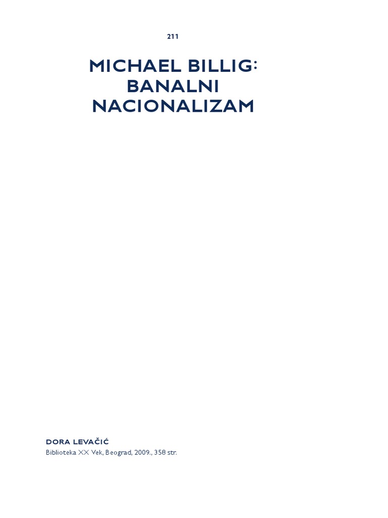 14 Michael Billig Banalni Nacionalizam PDF | PDF