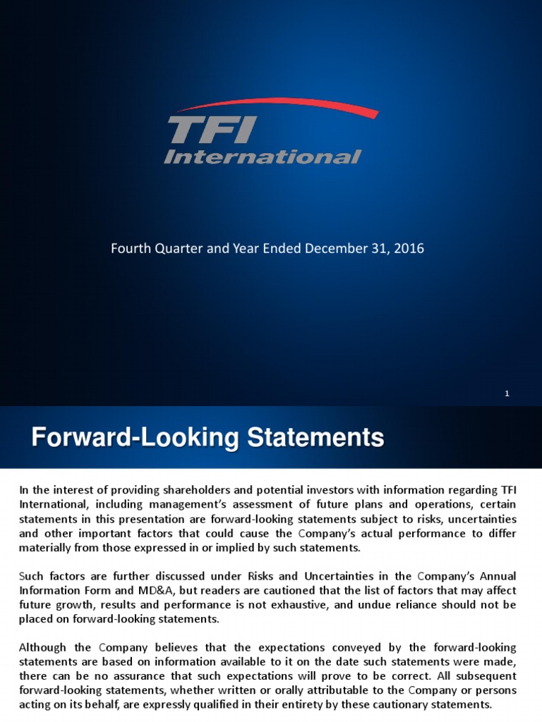 TFI International | PDF | Free Cash Flow | Mergers And Acquisitions