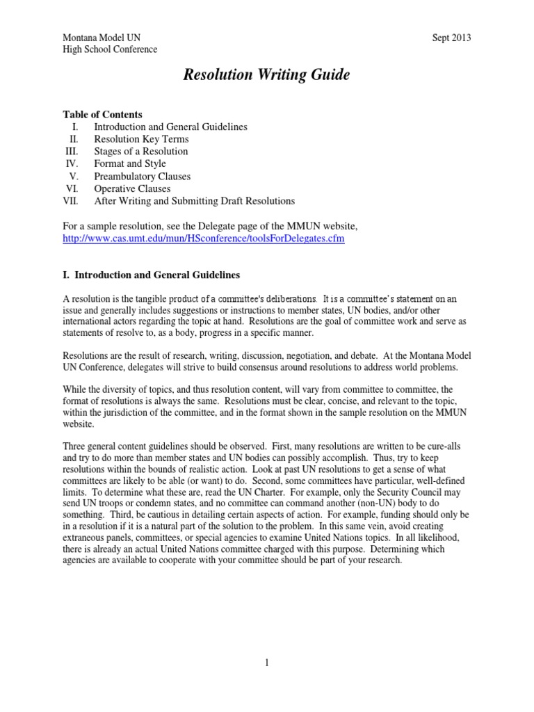 resolution writing guide as revised 2013 | Constitutional Amendment ...