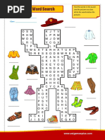 Winter Clothes Esl Vocabulary Word Search Worksheet For Kids PDF | PDF