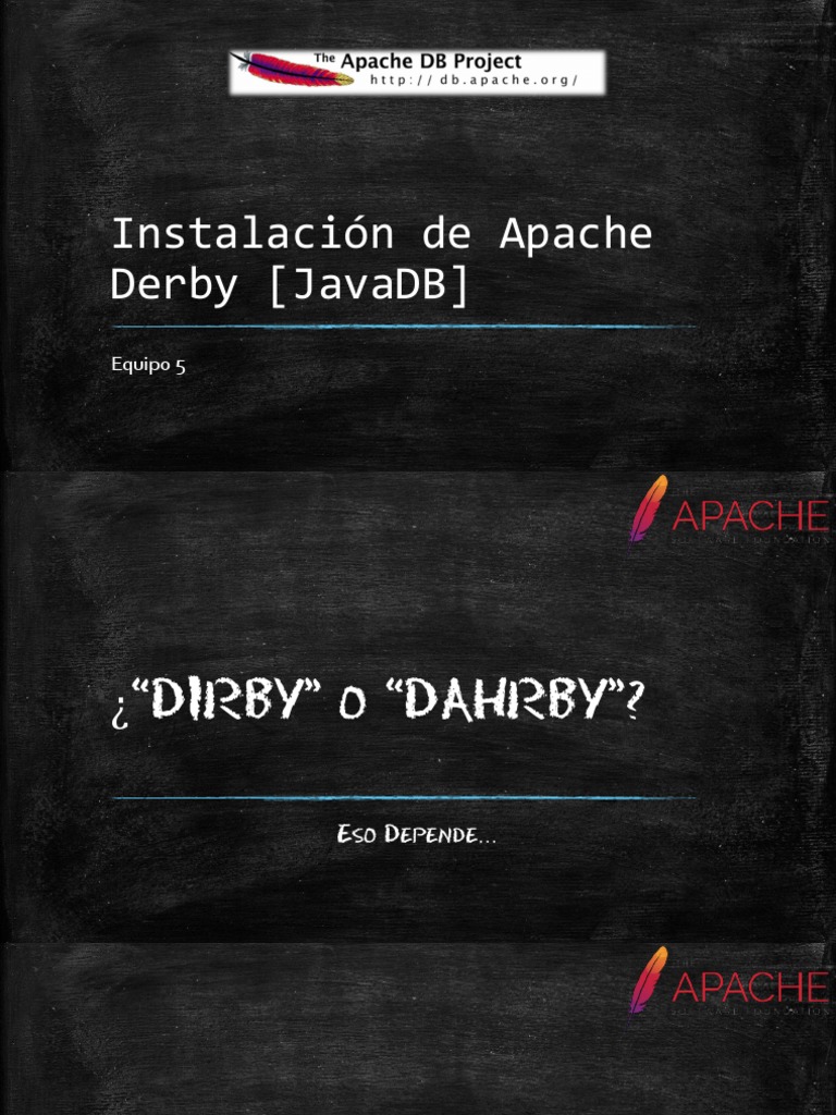 Instalación de Apache Derby (JavaDB) | PDF | SQL | Java (lenguaje de programación)