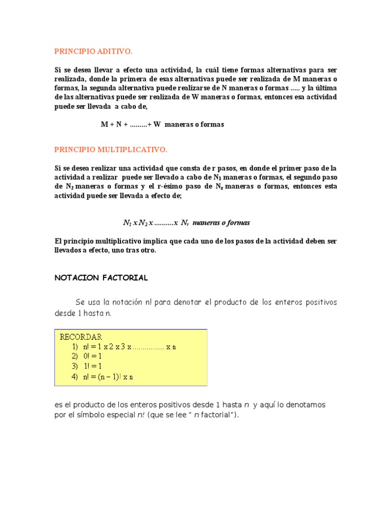 Principio Aditivo | PDF