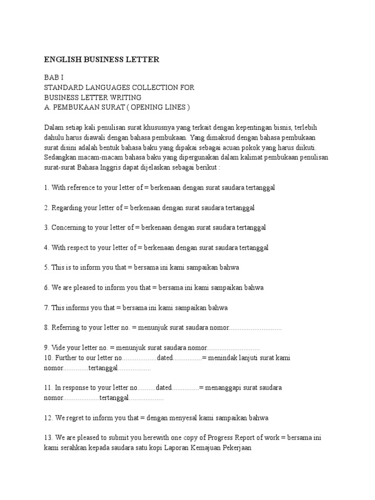 English Business Letter | PDF | Kajian Bahasa Asing