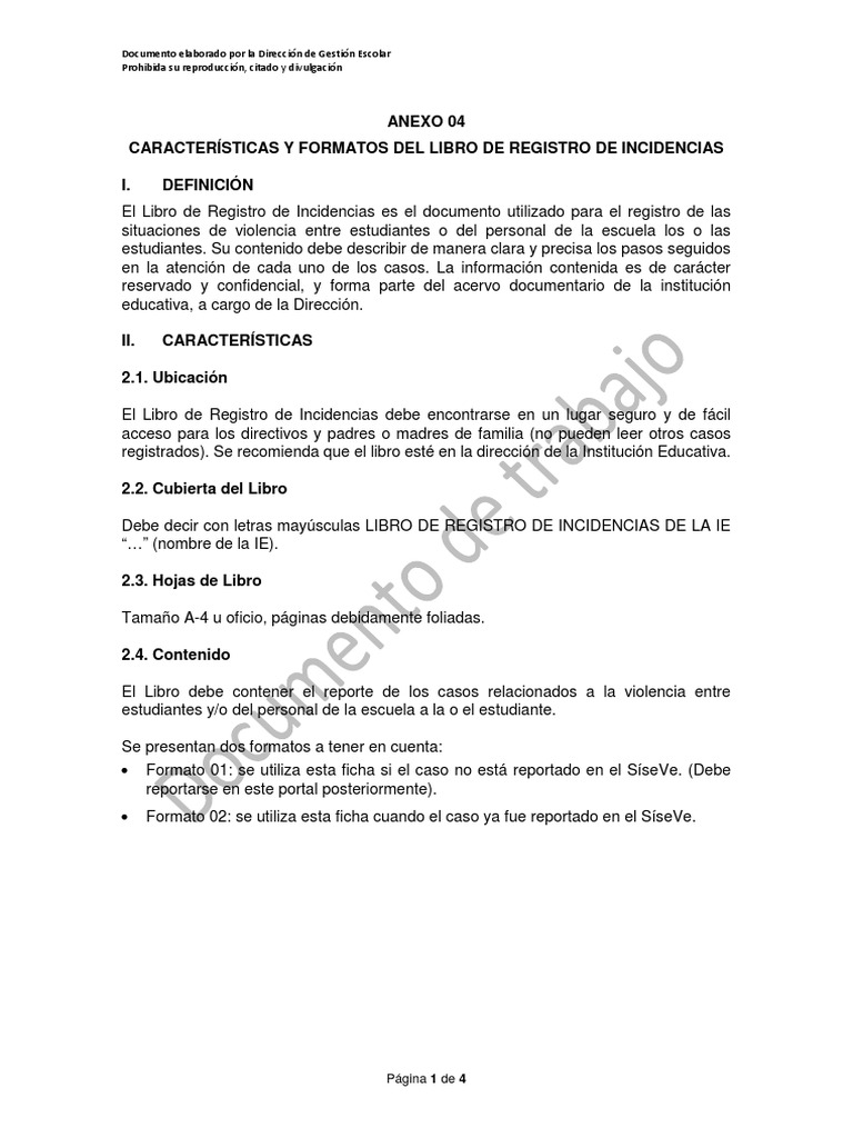Formatos del Libro de Incidencias | PDF | Libros