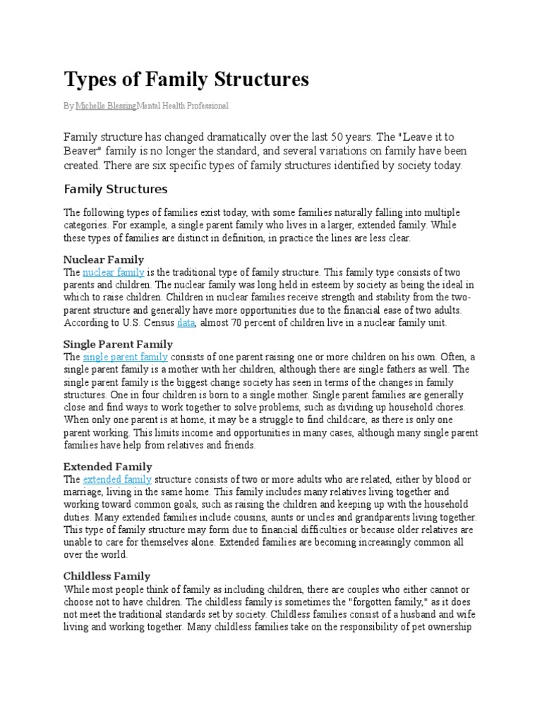 Understanding Family Structures Today | PDF | Single Parent | Family