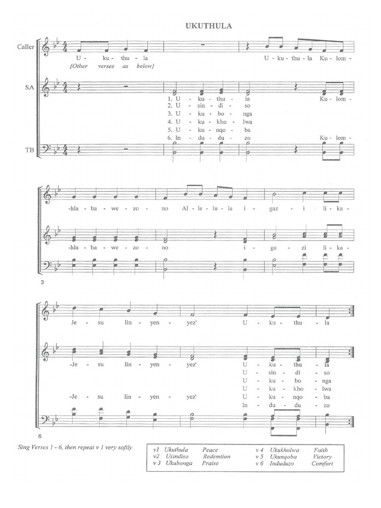 Ukuthula - Folk Piece | PDF