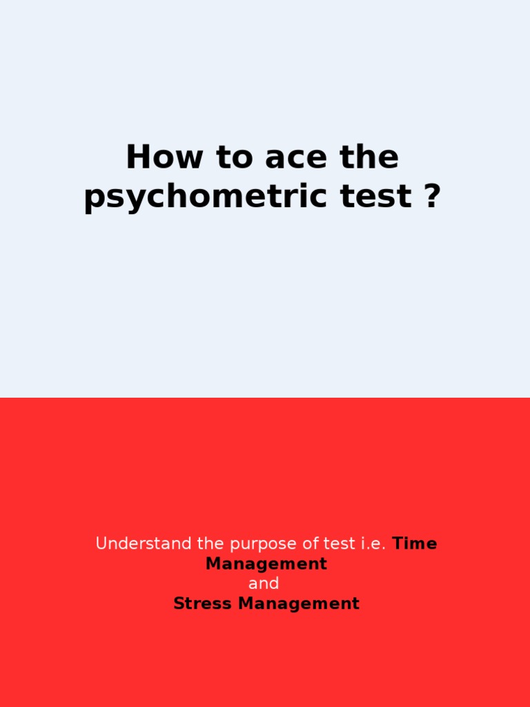How To Ace The Psychometric Test | PDF | Quality Of Life ...