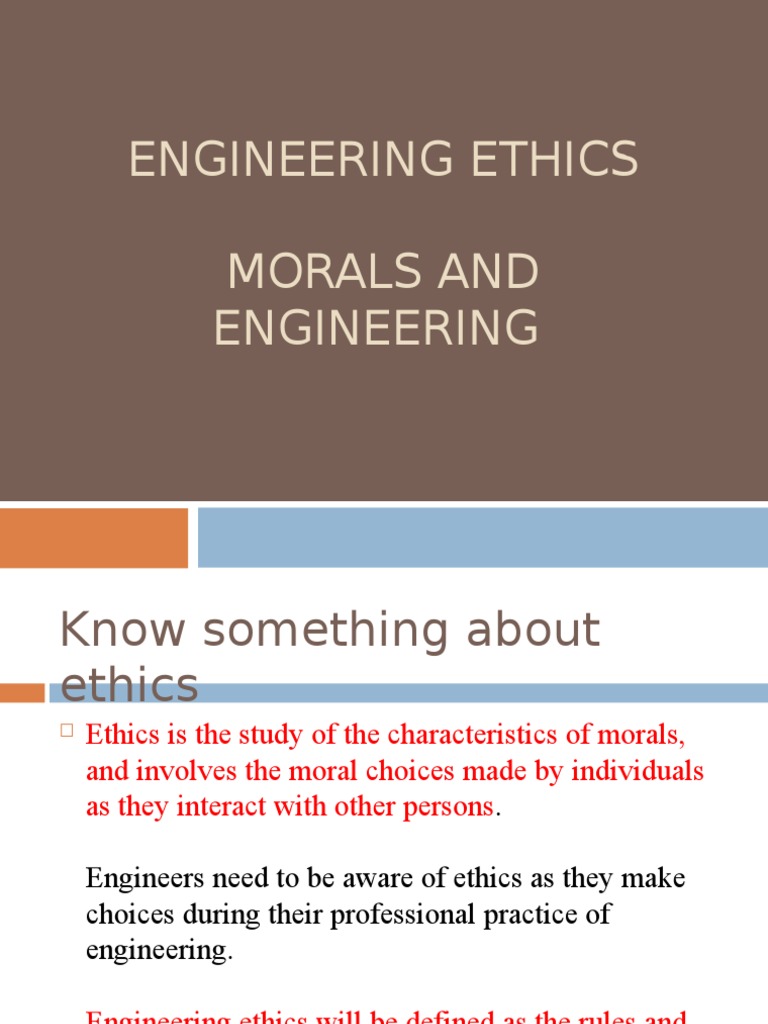 Engineering Ethics Morals and Engineering | PDF | Value (Ethics ...