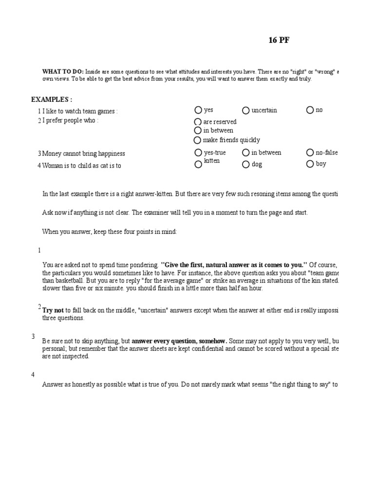 Octavio Answers 16pf English-New | PDF | Test (Assessment)