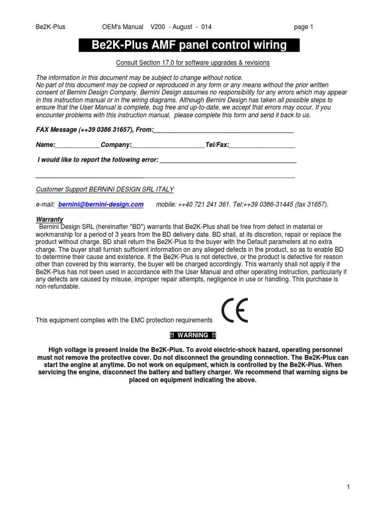 AMF Panel Control Wiring PDF | PDF | Battery (Electricity) | Clock