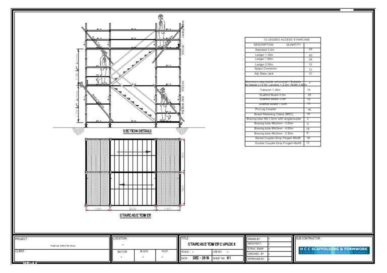 Staircase Tower Cuplock | PDF | Scaffolding | Bamboo