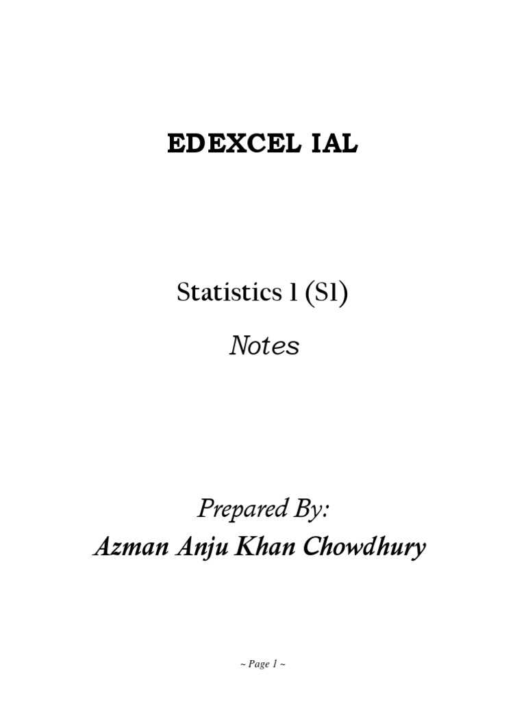 Edexcel S1 Notes | PDF