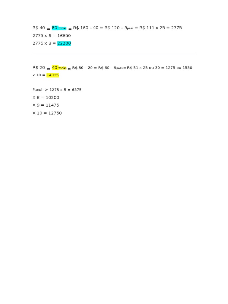 Trufa Pricing and Profit Calculations | PDF | Cooking, Food & Wine ...