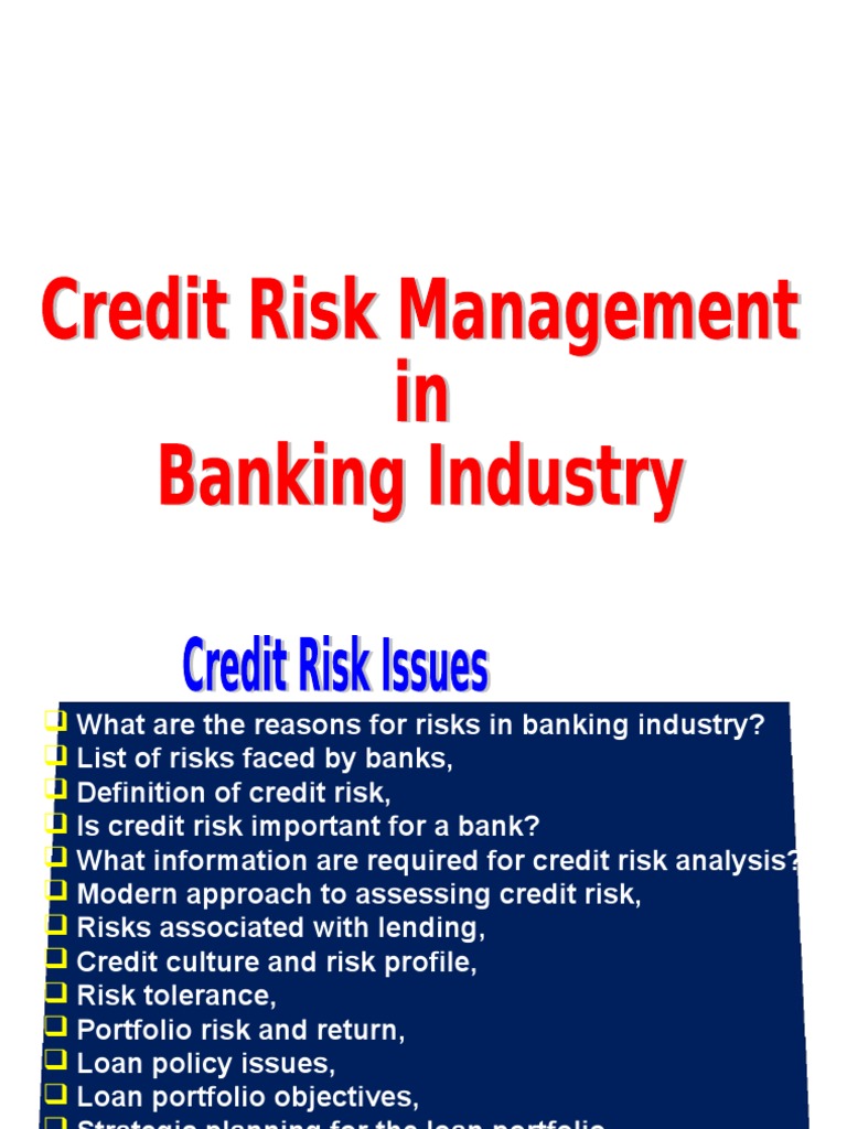 Credit Risk Management | PDF | Credit (Finance) | Banks