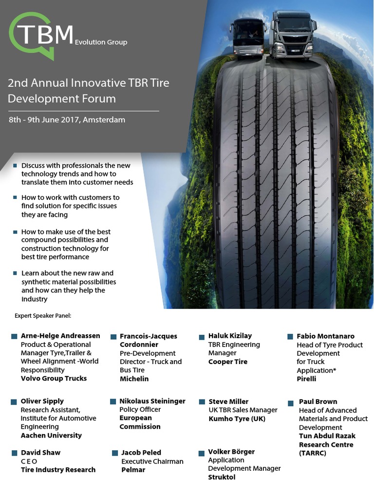 2nd Annual Innovative TBR Tire Development Forum | Tire | Technology ...