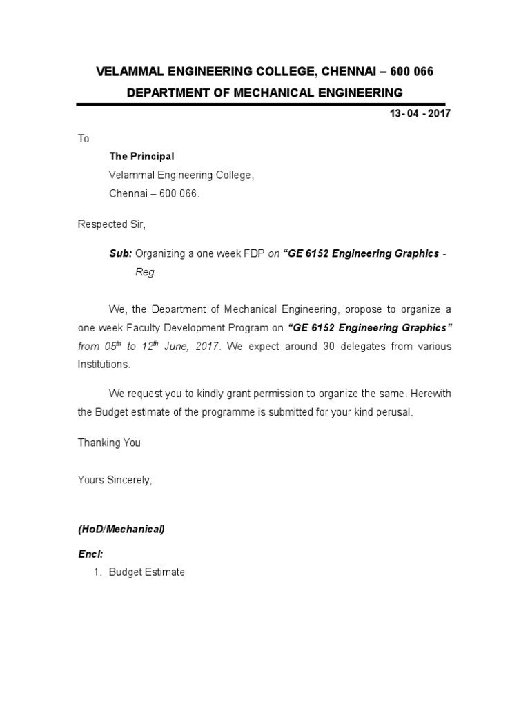 FDP Permission Letter | PDF | Science & Mathematics
