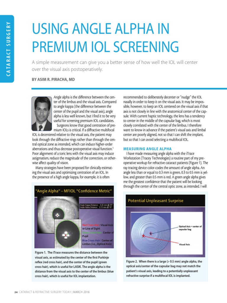 Measuring Angle Alpha for IOL Success | PDF | Senses | Optics