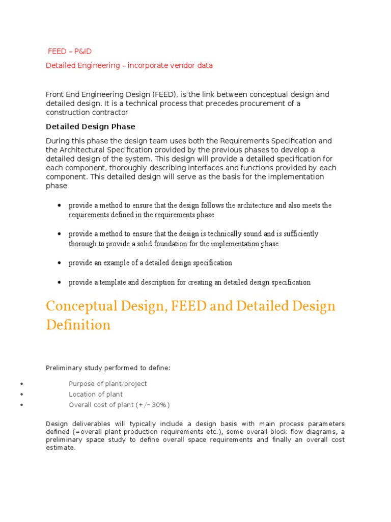 Front End Engineering Design | PDF | Engineering Design Process ...